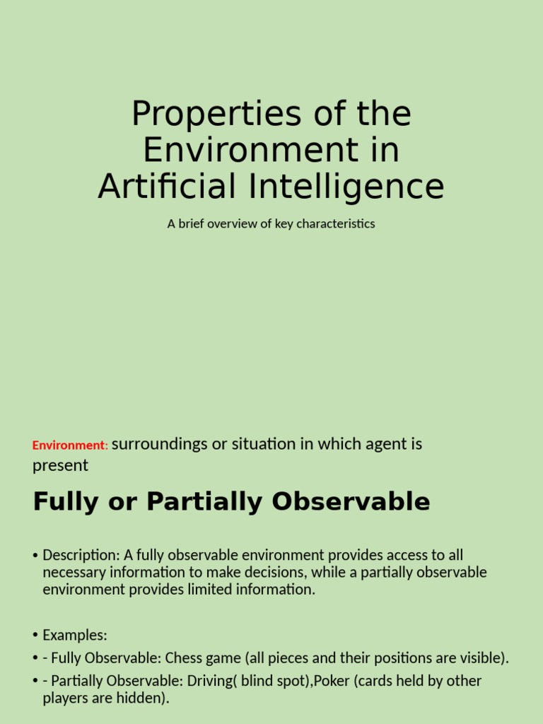 AI Environment Types Explained | PDF | Artificial Intelligence ...