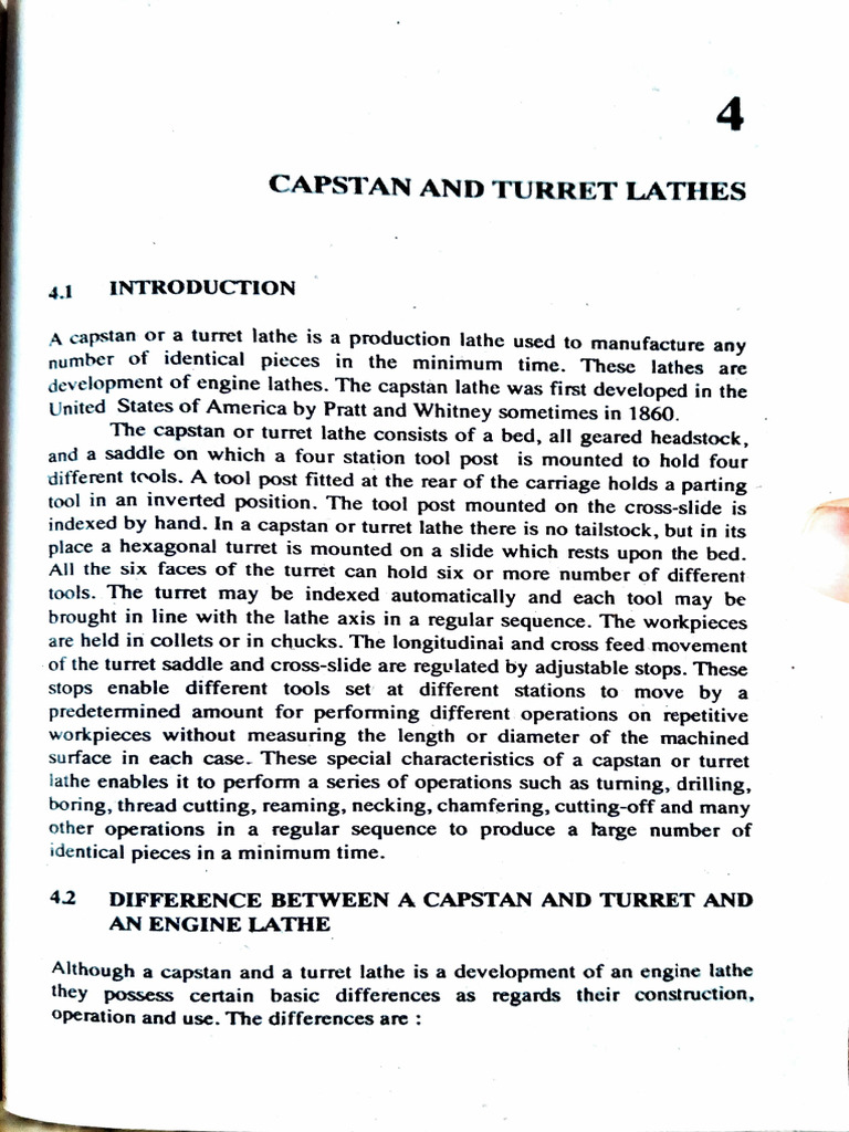 6.intro To Capstan and Turret | PDF | Tools | Rotating Machines
