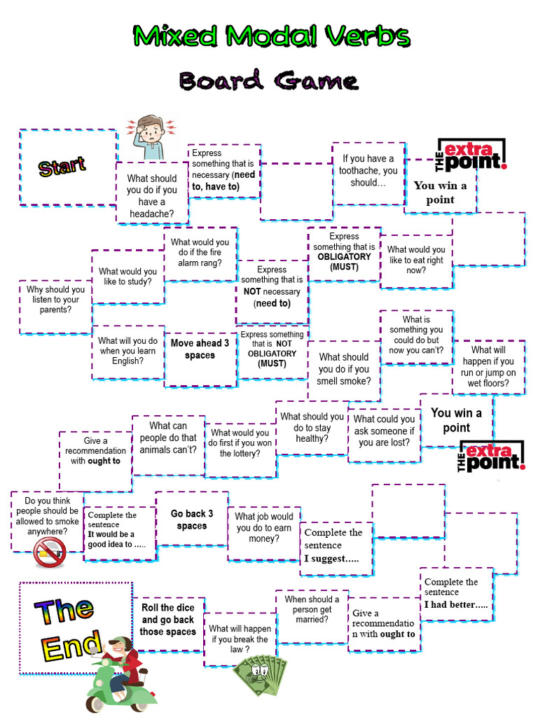 Project Mixed Modal Verbs Game Board | PDF | Language Families ...