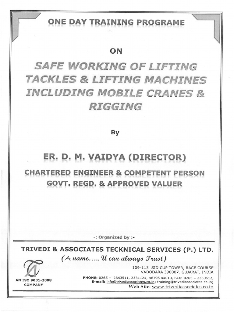Safe Rigging Training Material | PDF