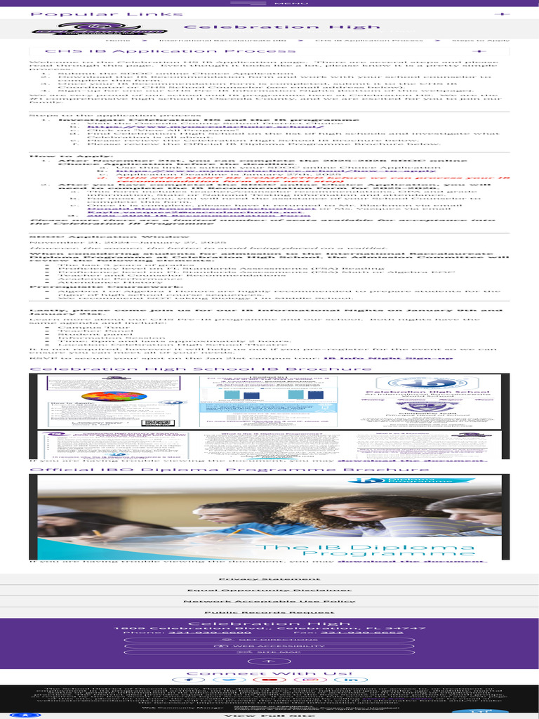 CHS IB Application Process Steps to Apply | PDF