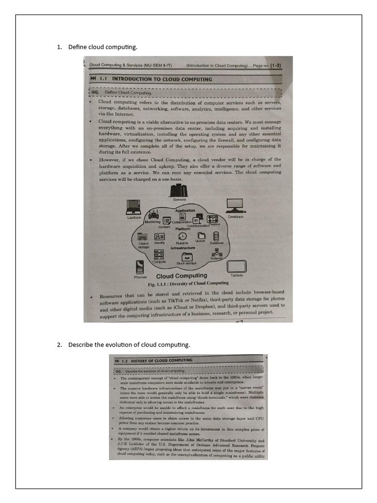 CC IAT 1 Question Bank | PDF