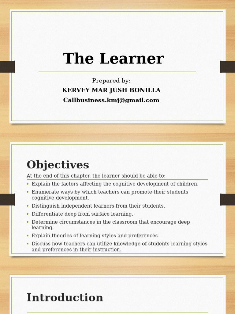 Bonilla; The Learner | PDF | Learning | Cognitive Development