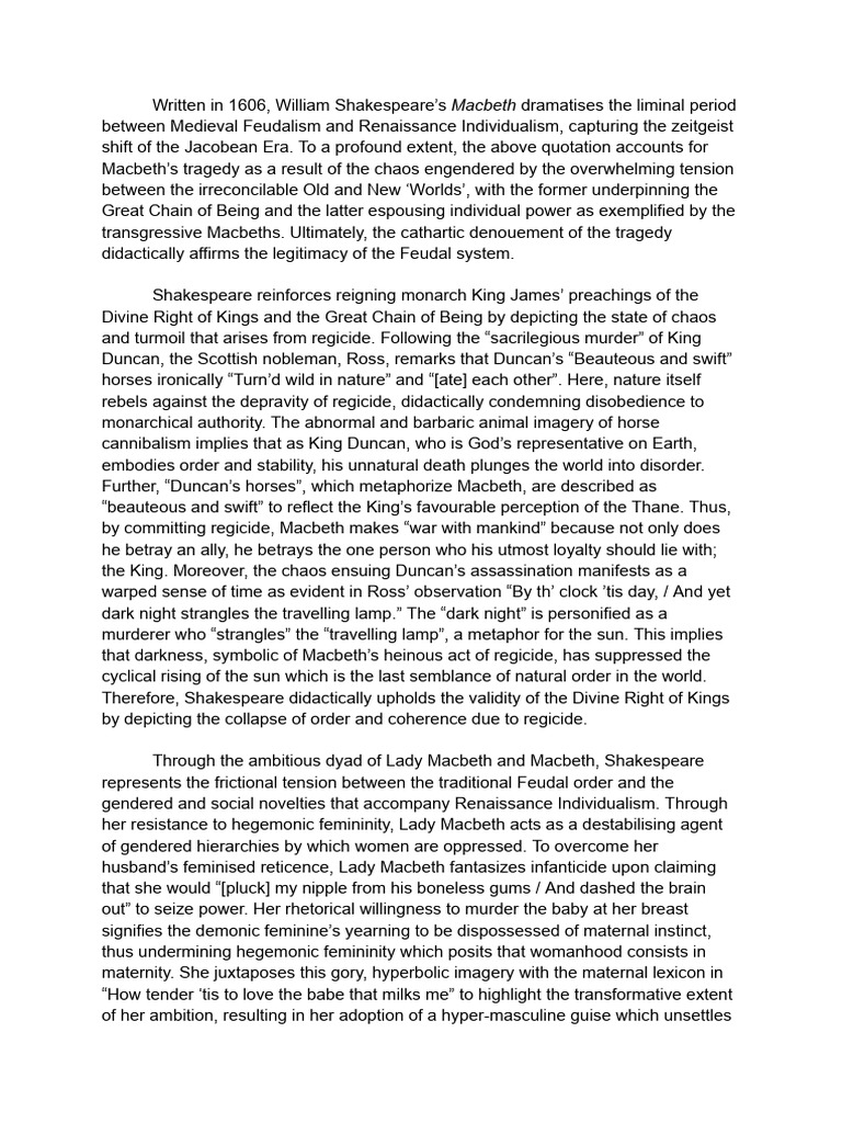 Macbeth FINAL Analytical Essay | PDF | Macbeth