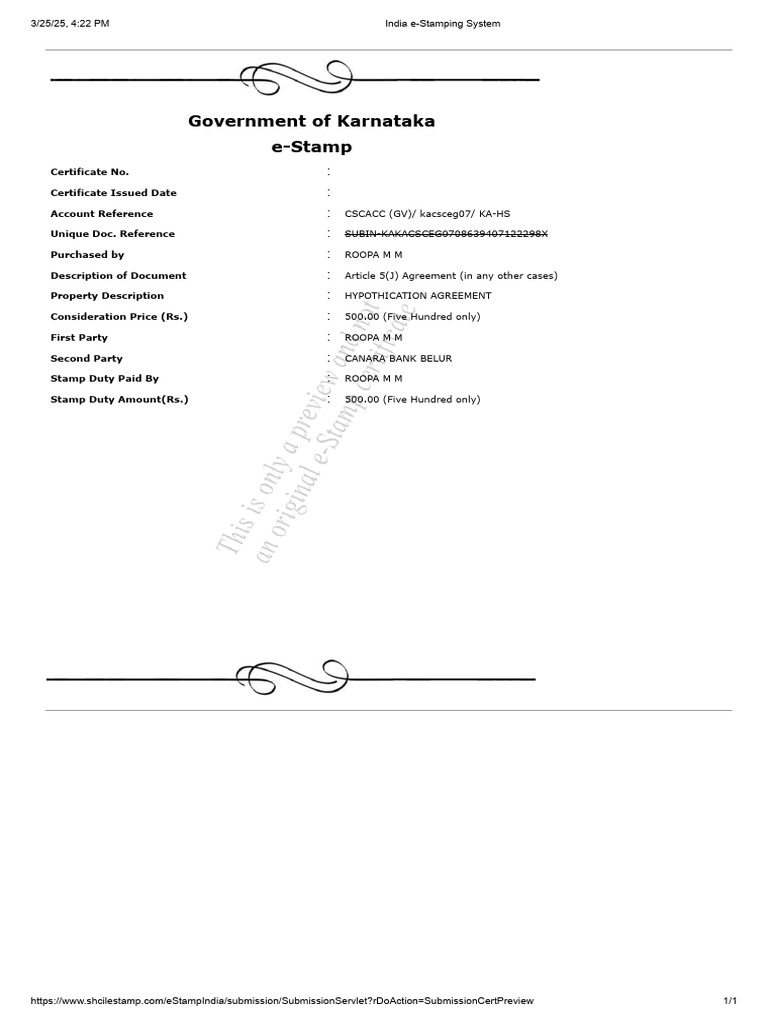 India E-Stamping System | PDF