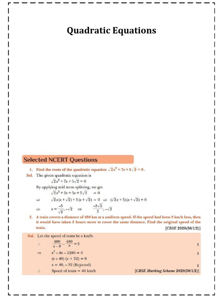 Ch4 X Maths Hots Question-RSSir (1) | PDF