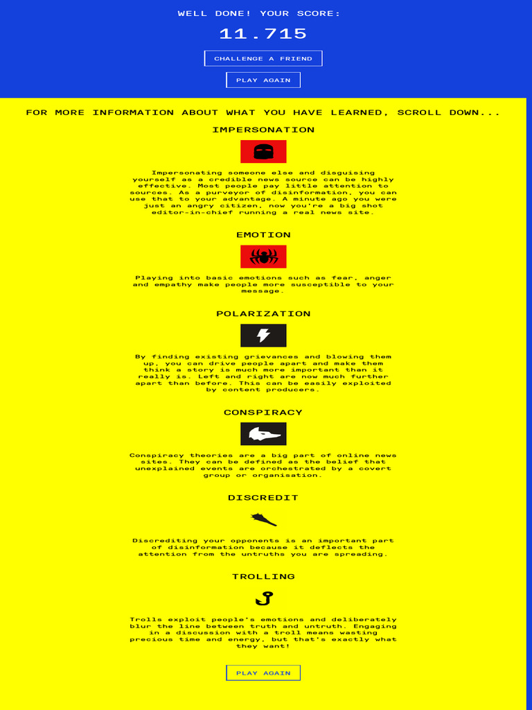 Bad News - Play The Fake News Game! | PDF