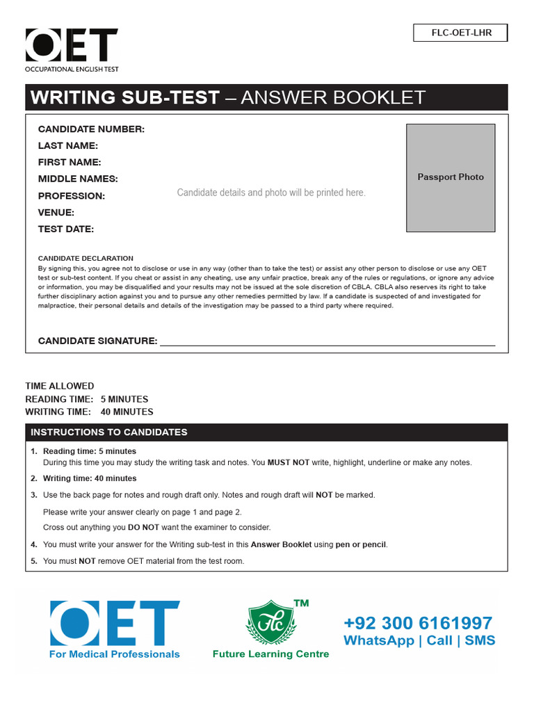 Writing - Answer Booklet - For All Professions 2 | PDF | Justice ...