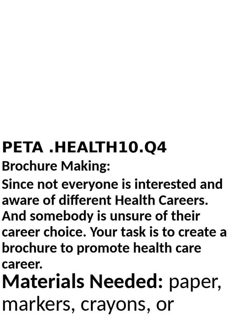 Health Career Brochure.g10.4thqthealth | PDF