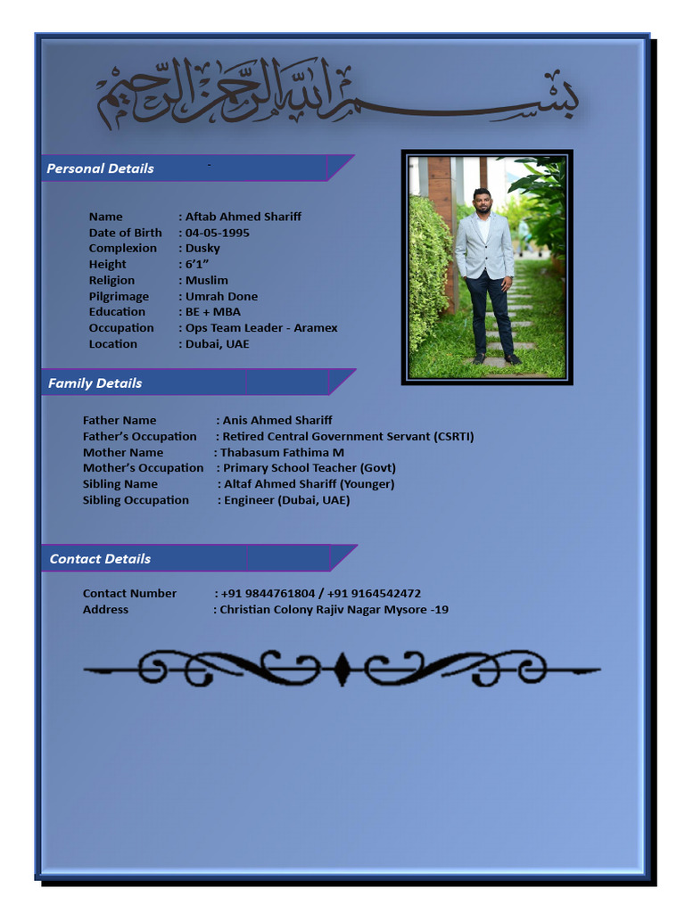 Bio Data Aftab | PDF