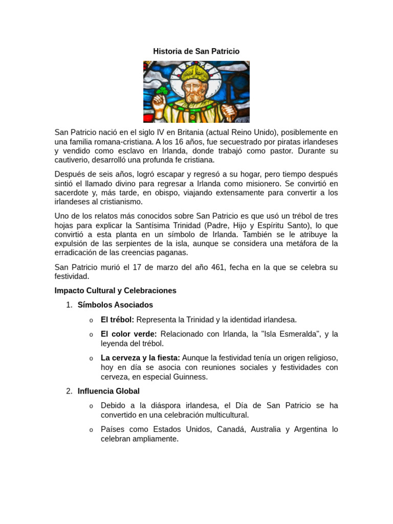 Historia de San Patricio | PDF