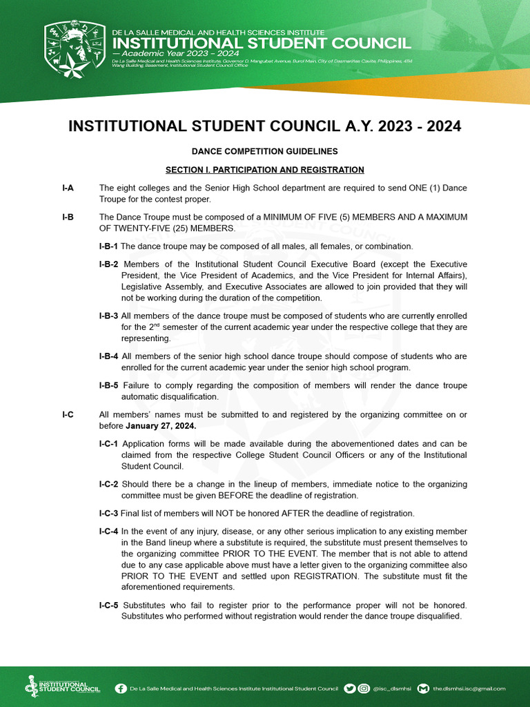 Dance Competition Guidelines 2024 1 | PDF