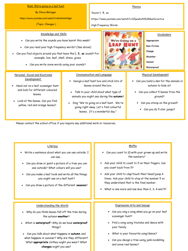 Were Going On A Leaf Hunt Activities | PDF | Cognition | Communication