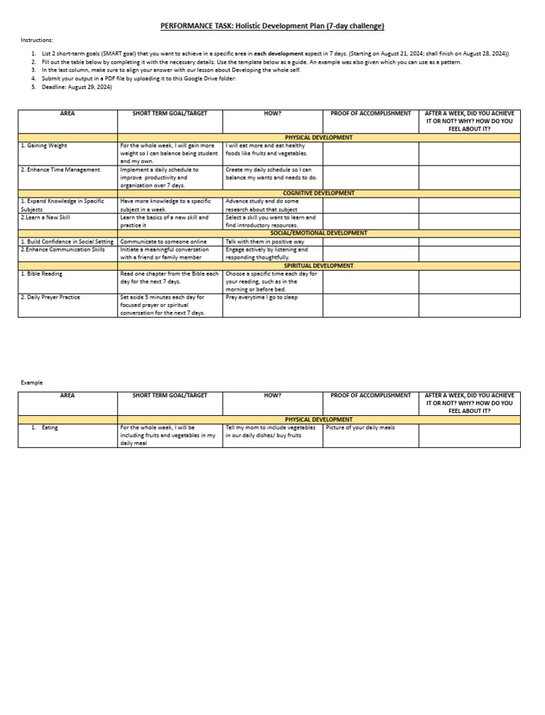 PerDev-PT-Hollistic-Development-Plan(1) | PDF | Goal | Prayer