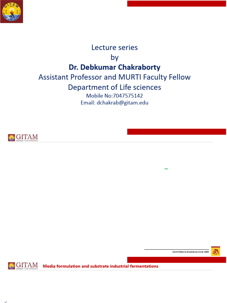 Presentation 2 - Fermentation Technol - SFT802 (Unit 2) Final | PDF | Growth Medium | Fermentation
