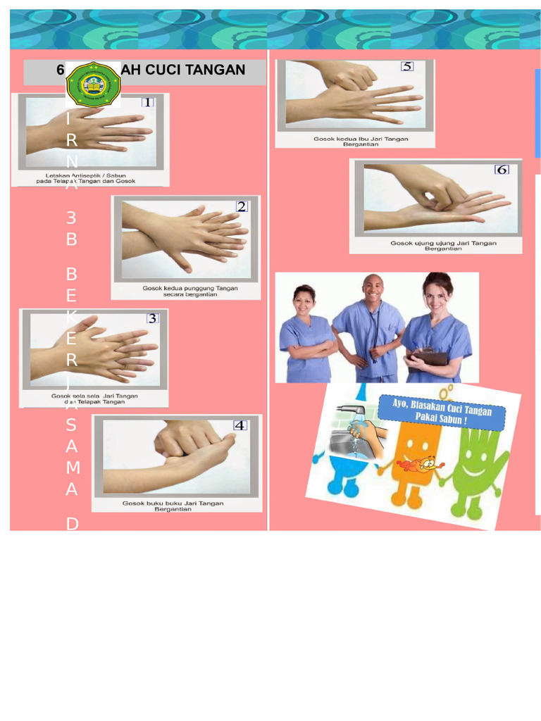 Leaflet Cuci Tangan 6 Langkah | PDF