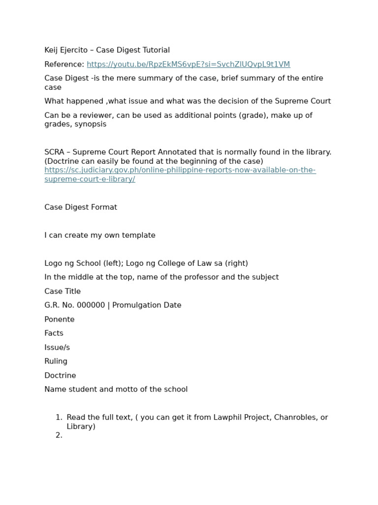 Keij Ejercito Case Digest Format | PDF