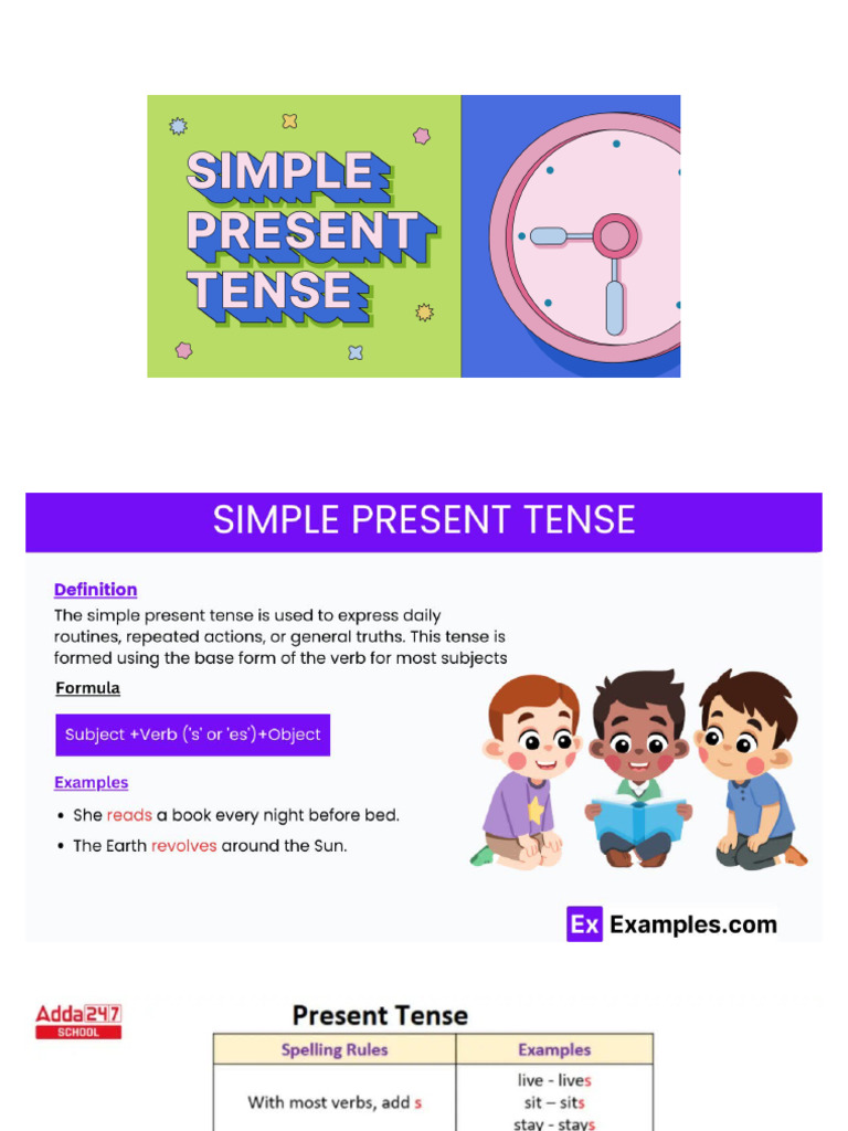 I Level Simple Present Powerpoint | PDF | Grammar | Morphology