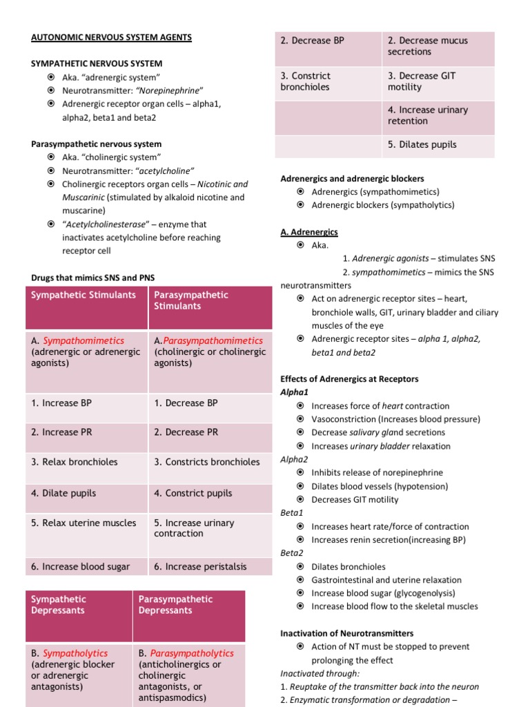 Autonomic Nervous System Agents | PDF | Acetylcholine | Benzodiazepine