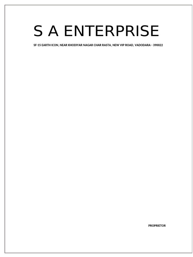 S A Enterprise Letterhead | PDF