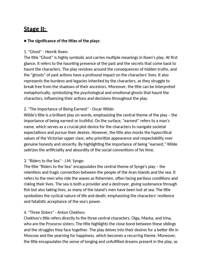 Analyzing Play Titles and Themes | PDF