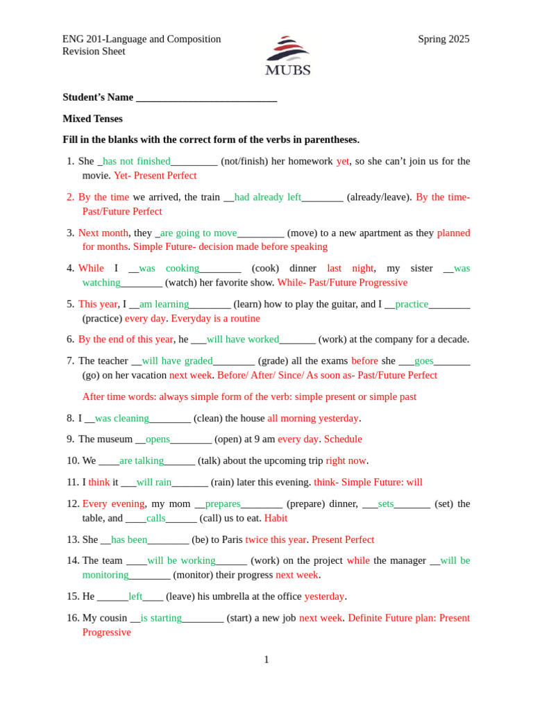 ENG201 Answerkey Revision | PDF | Grammar | Linguistics