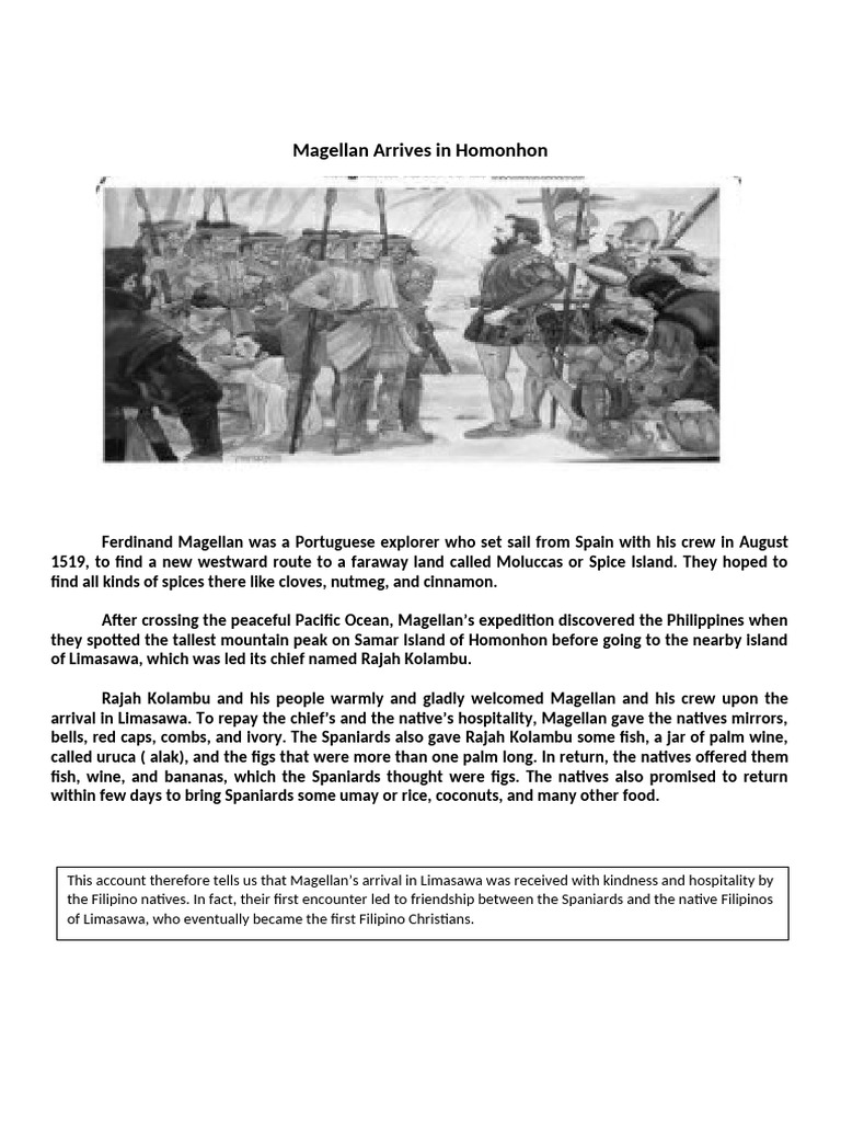 Magellan's Historic Arrival in Limasawa | PDF