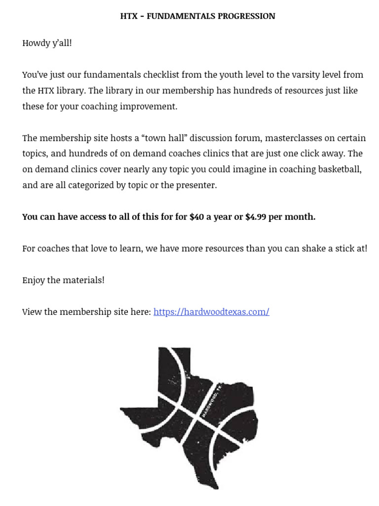 HTX Fundamentals Checklists | PDF | Sports | Team Sports