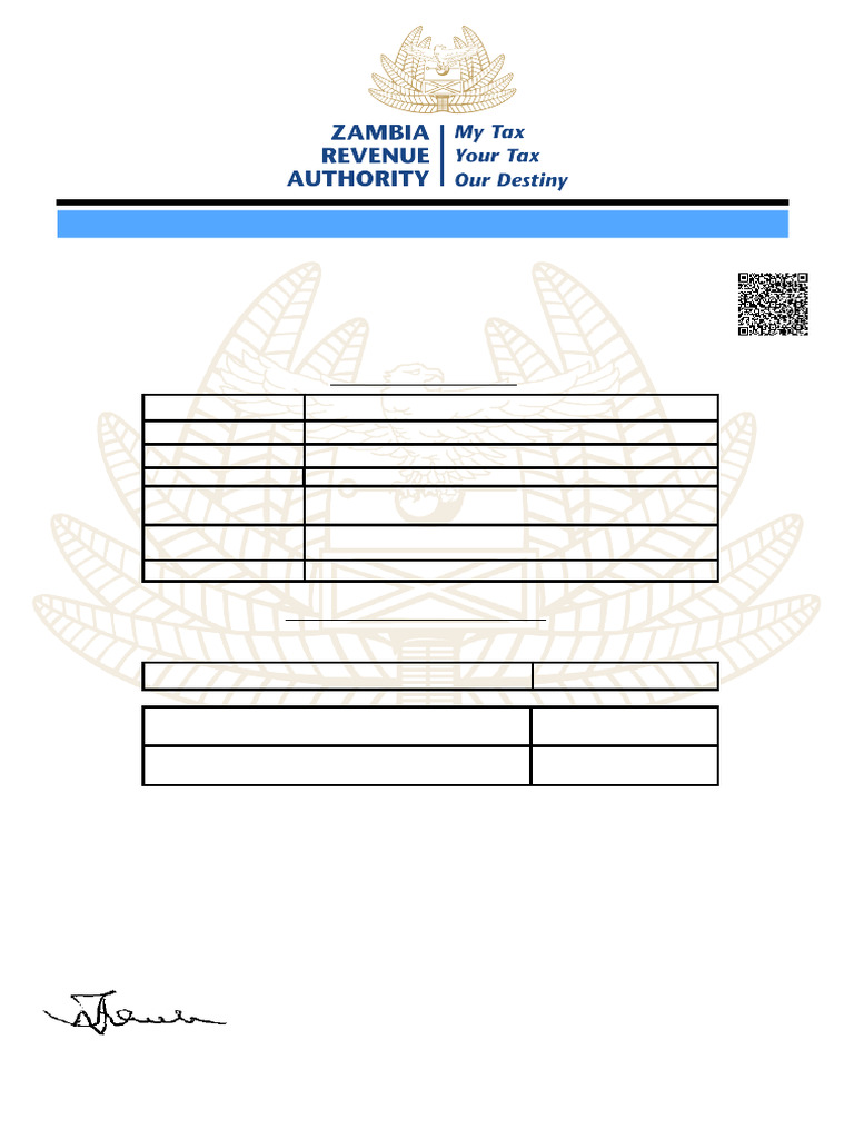 ZRA TPIN Certificate Registration Details | PDF