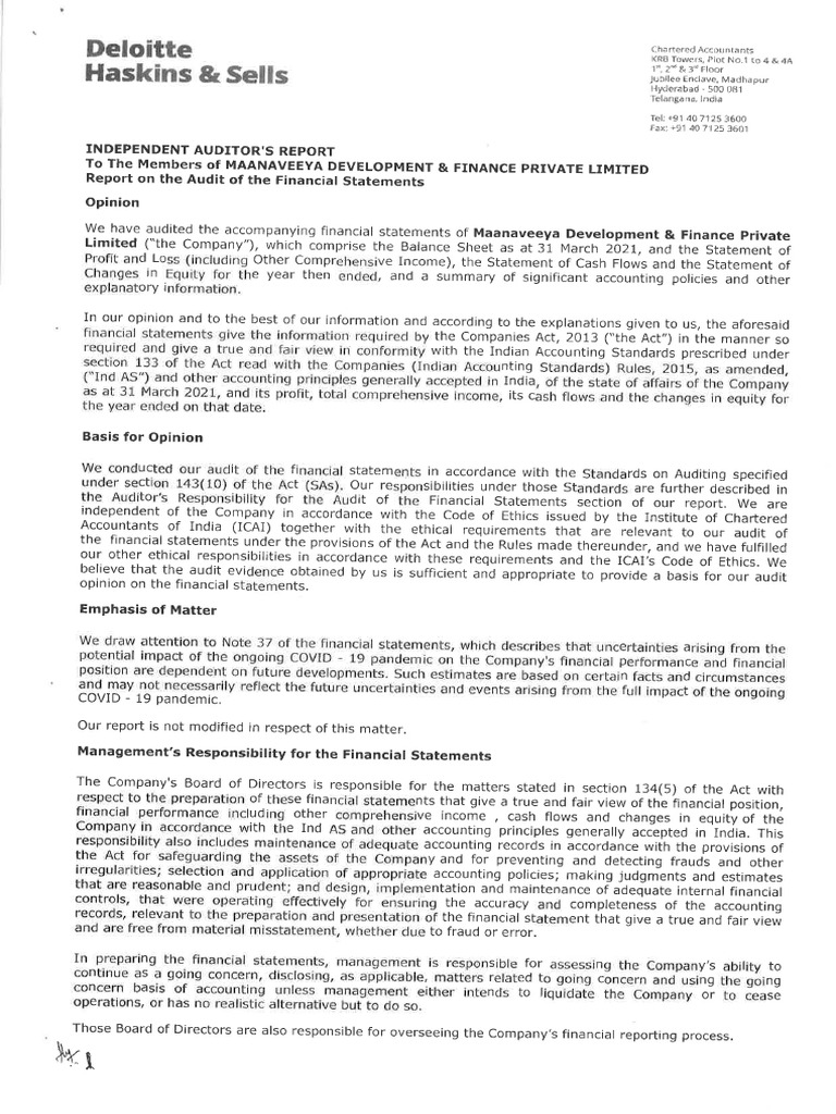 Audit Report and Financial Statements FY 2020-21 | PDF