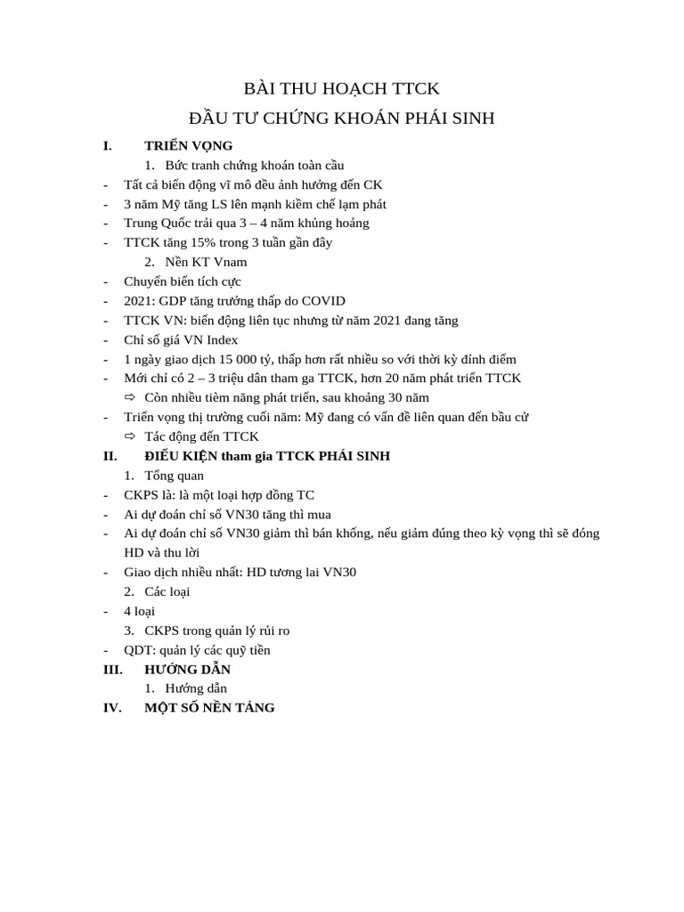 Bài Thu Ho CH TTCK | PDF