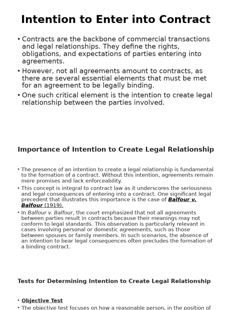 Understanding Legal Intent in Contracts | PDF | Reasonable Person ...