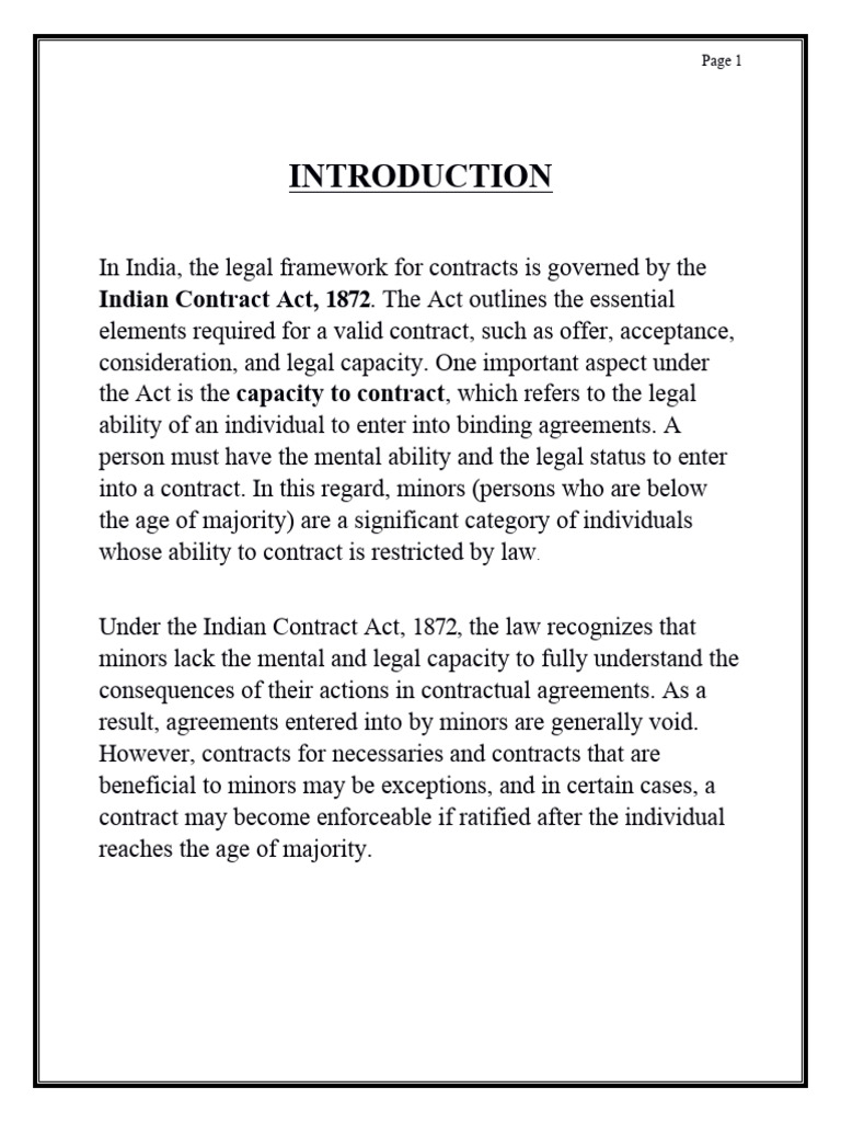 MINOR'S AGREEMENT Assignment 2 | PDF | Private Law | Common Law