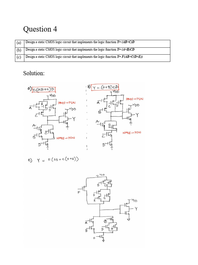 CSE350 Practice Problem CMOS | PDF