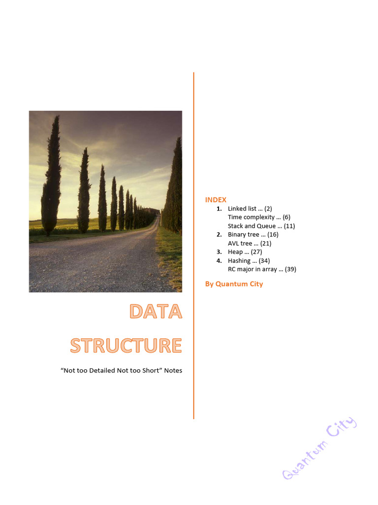 Data Structures Notes By Quantum City Pdf Queue Abstract Data Type Computer Programming