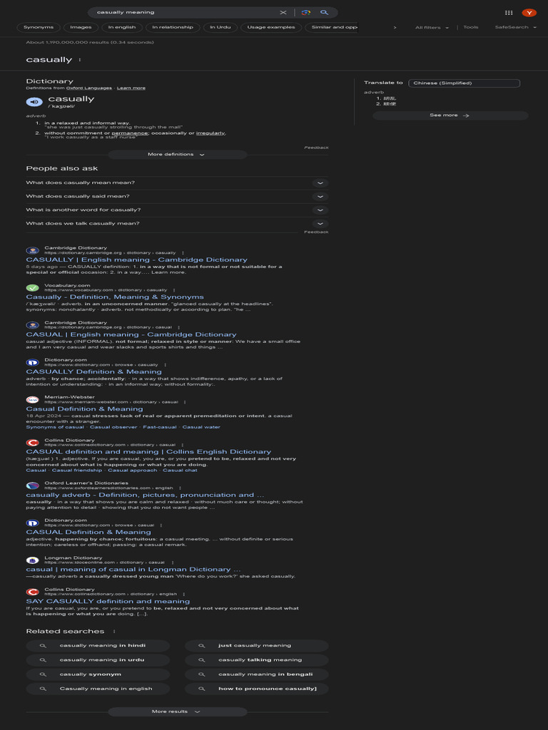 Casually Meaning - Google Search | PDF | Dictionary | English Language