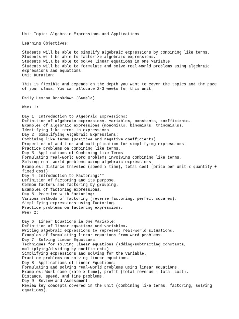 Algebric Expression and Applications V1 | PDF | Factorization | Equations