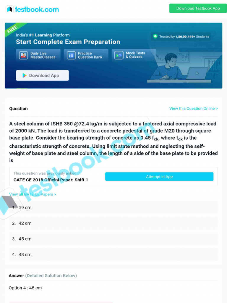 a-steel-column-of-ishb-350-72-4-kgm-is-subjected ...