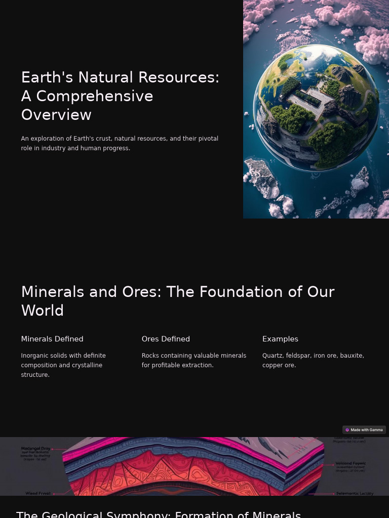 Earths Natural Resources a Comprehensive Overview (1) | PDF | Minerals ...