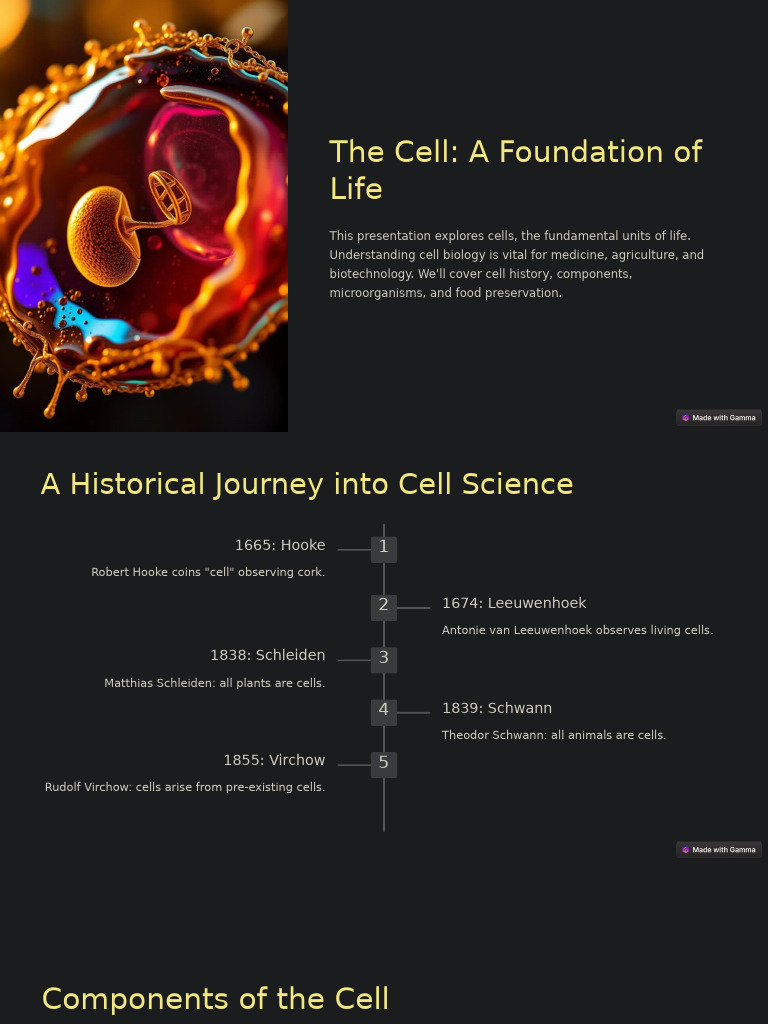 The Cell A Foundation of Life | PDF | Cell (Biology) | Microorganism