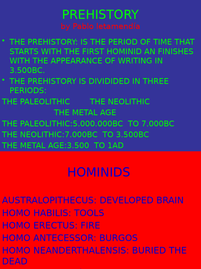 summary prehistory | PDF