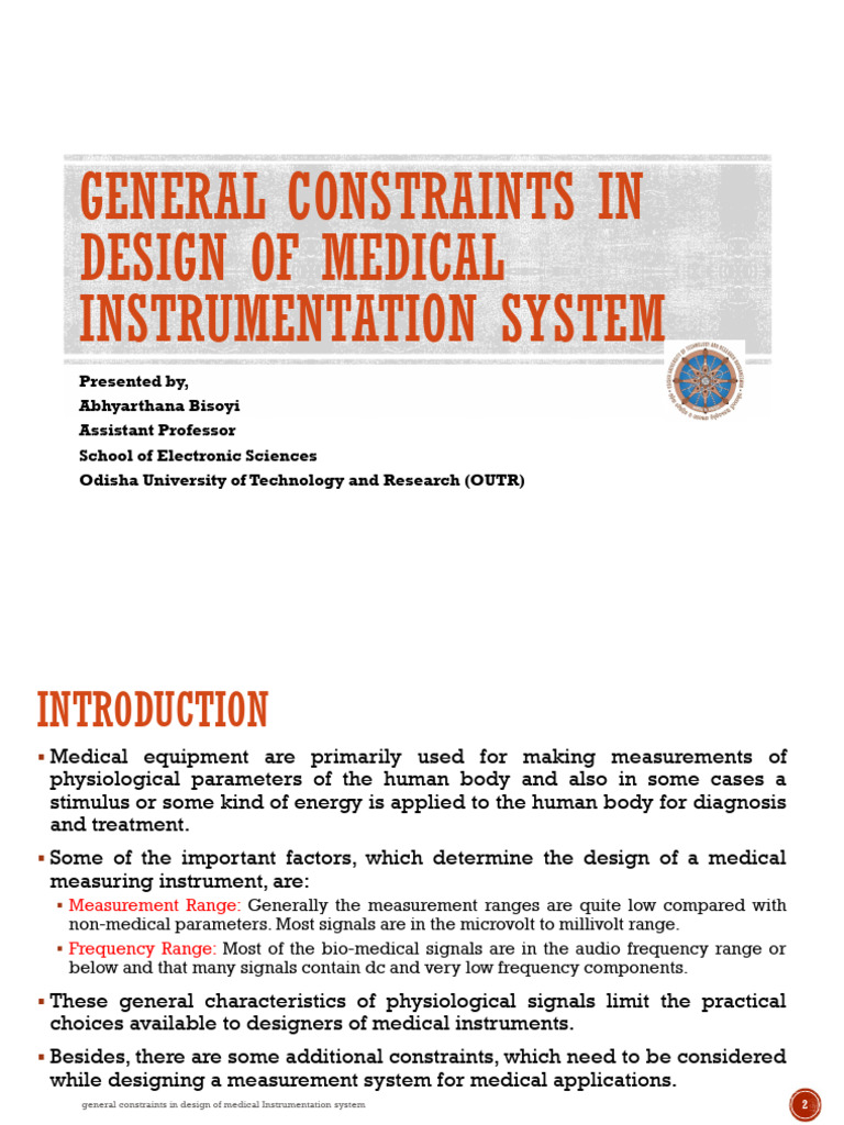 Constraints in Medical Instrument Design | PDF | Medical Device ...