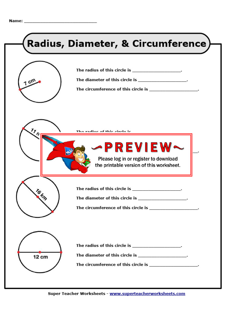 Circles Radius Diameter Circumference | PDF