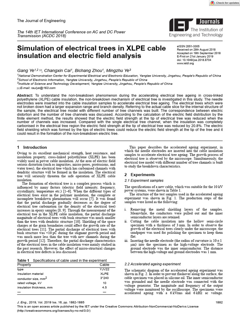 The Journal of Engineering - 2019 - Ye - Simulation of electrical trees ...
