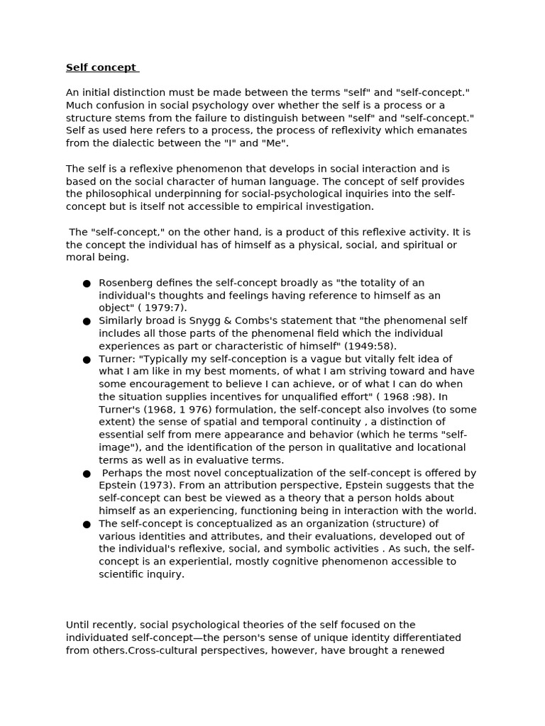 Understanding Self-Concept and Identity | PDF | Self Concept | Self Esteem