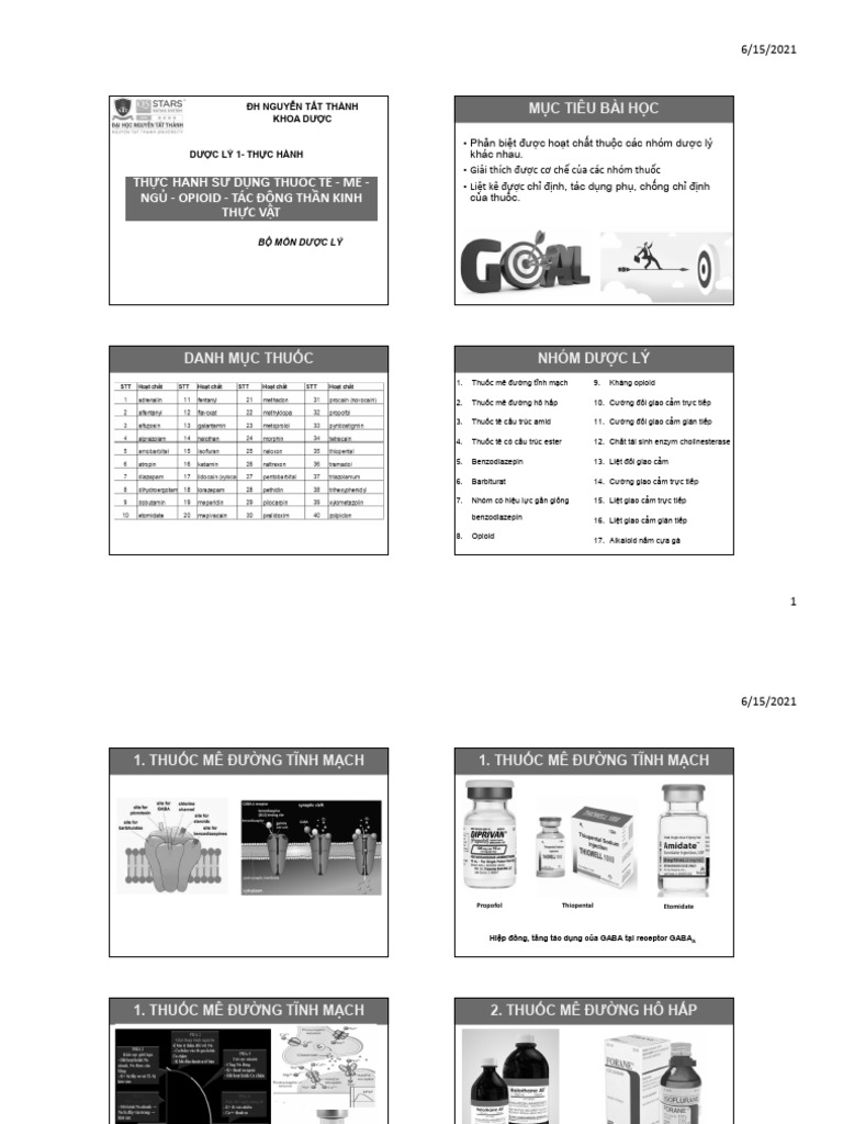 THUC HÀNH DL1 - TÊ - MÊ - NGỦ - OPIOD - TKTV | PDF