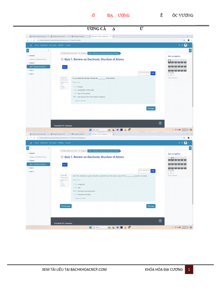 BTL 2 CHƯƠNG CẤU TẠO NGUYÊN TỬ-OISP V2 | PDF