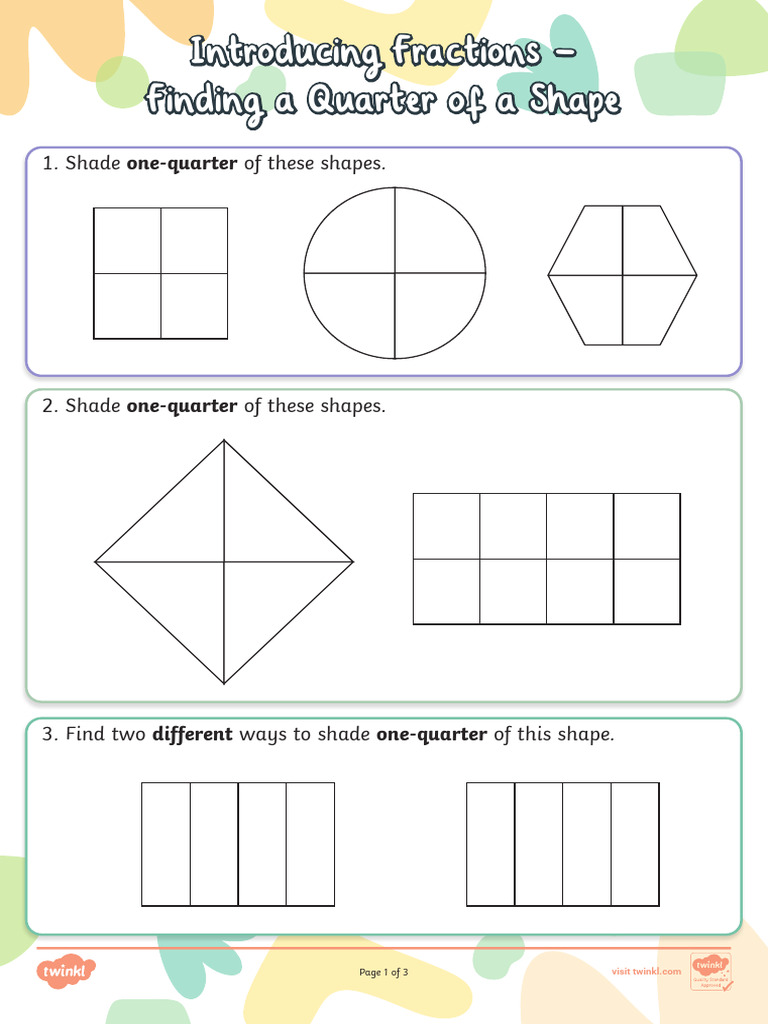 Finding a Quarter of Shapes Guide | PDF