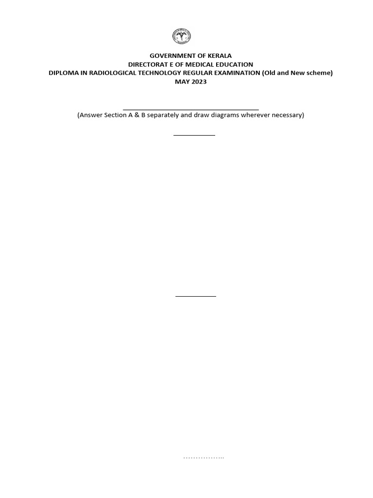 DRT Part 1 And2 May 2023 | PDF | Radiography | Ct Scan