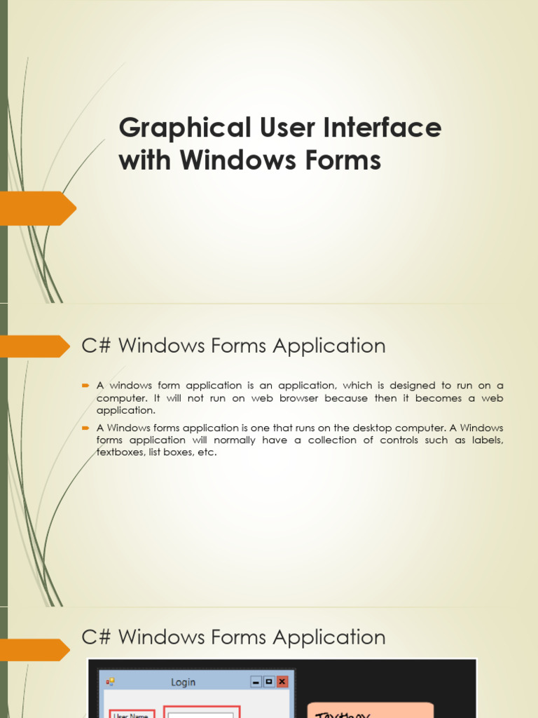 C# Windows Forms Application Guide | PDF | Window (Computing) | Button (Computing)